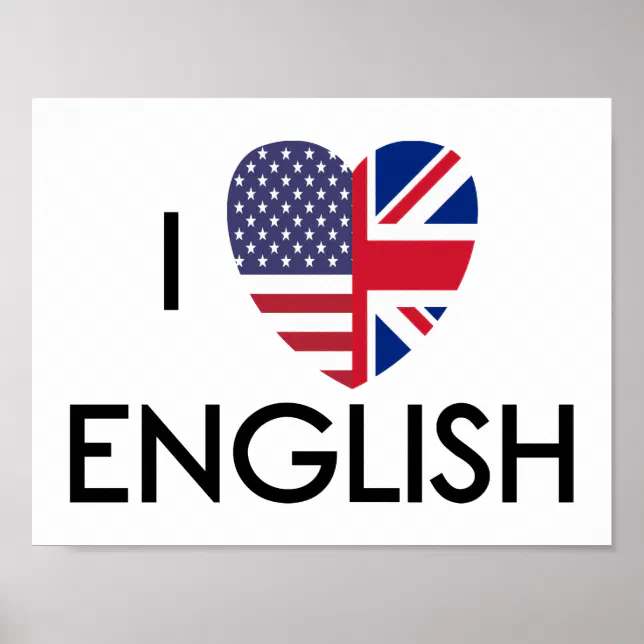 I Love English Poster. Poster | Zazzle