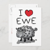 I Love Ewe! Valentines Day Holiday Postcard | Zazzle