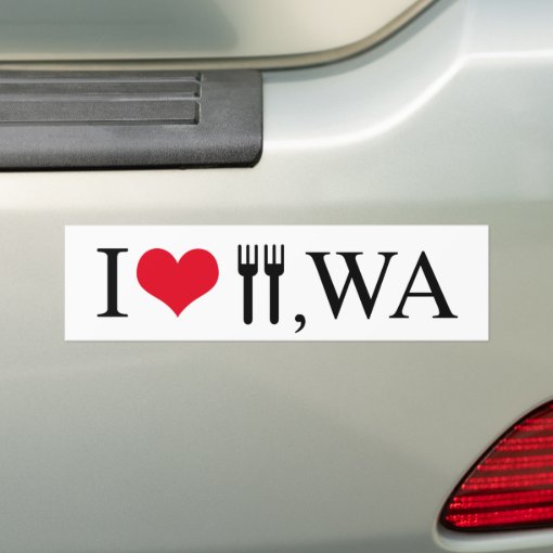 I Love Forks, WA Bumper Sticker | Zazzle