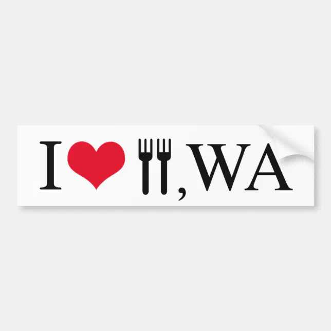 I Love Forks, WA Bumper Sticker | Zazzle