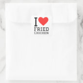 I love fried chicken square sticker | Zazzle