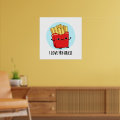 I Love Fry-Days Funny French Fries Pun Poster | Zazzle