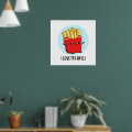 I Love Fry-Days Funny French Fries Pun Poster | Zazzle