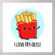 I Love Fry-Days Funny French Fries Pun Poster | Zazzle