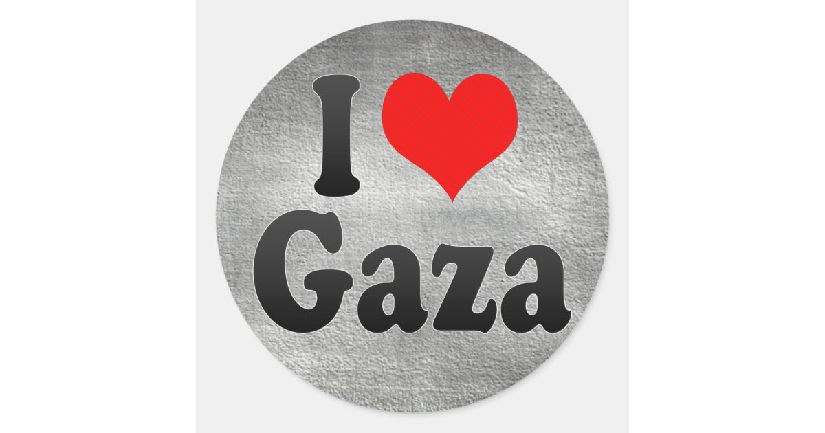 I Love Gaza, Palestinian Territory Classic Round Sticker | Zazzle
