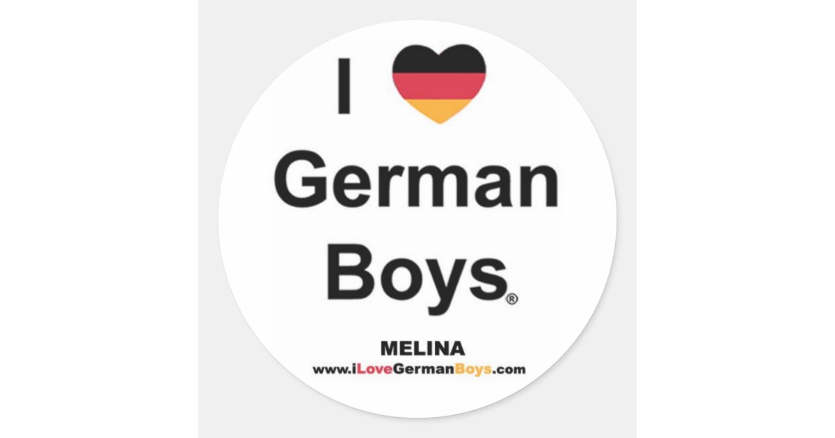 I Love German Boys Classic Round Sticker | Zazzle