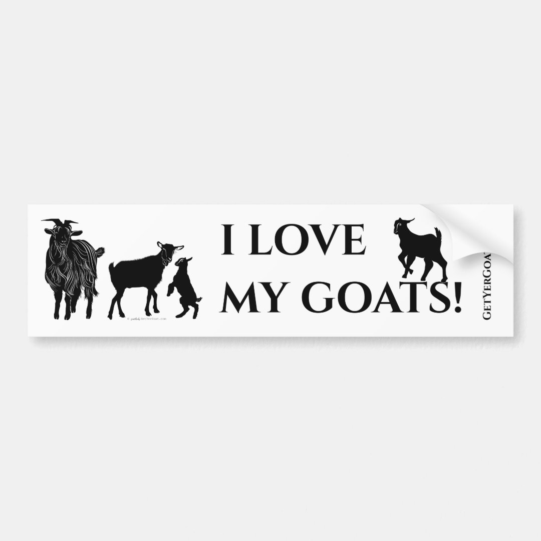 I love Goat GYG Bumper Sticker | Zazzle