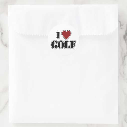 I Love Golf Classic Round Sticker | Zazzle