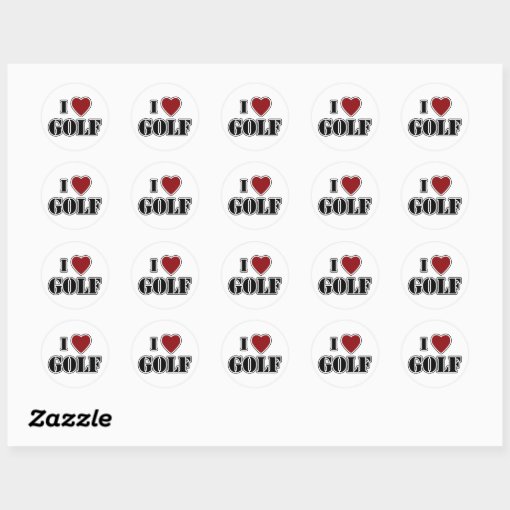 I Love Golf Classic Round Sticker | Zazzle