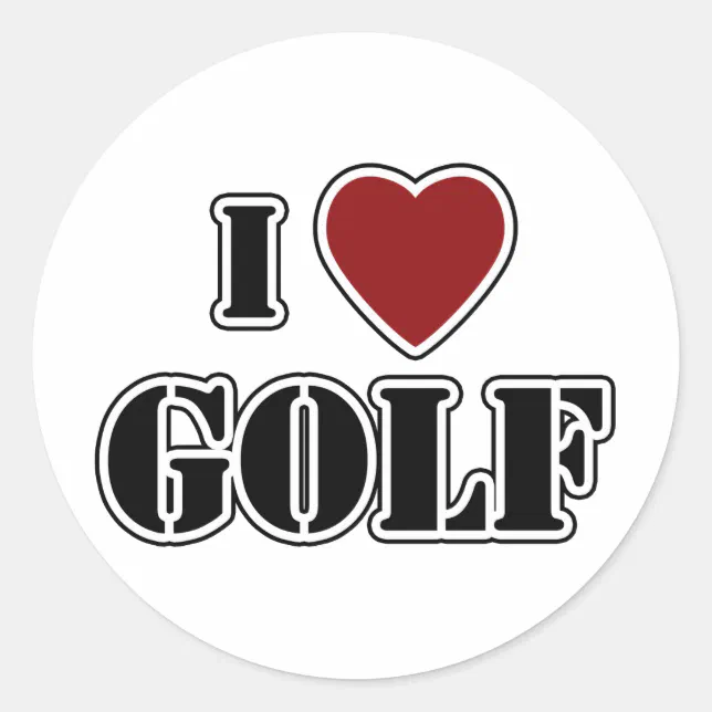 I Love Golf Classic Round Sticker | Zazzle
