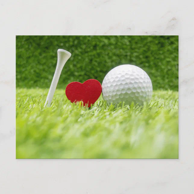 I love golf I love you with golf ball and tee Postcard | Zazzle