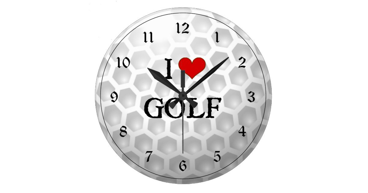 I Love Golf Large Clock | Zazzle.com