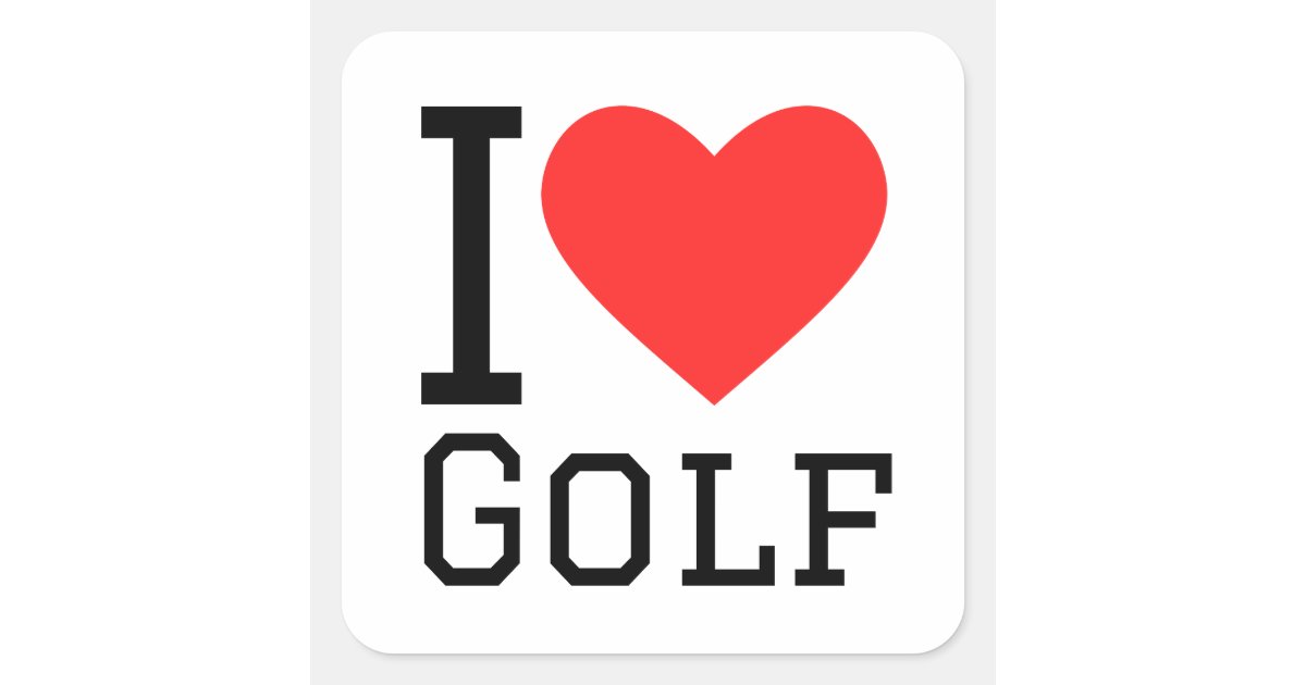 I love golf square sticker | Zazzle