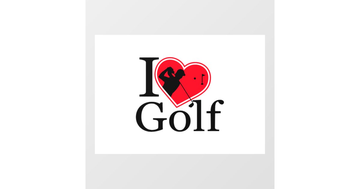 I love Golf Window Cling | Zazzle