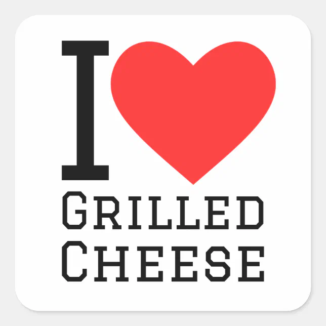 I love grilled cheese square sticker | Zazzle