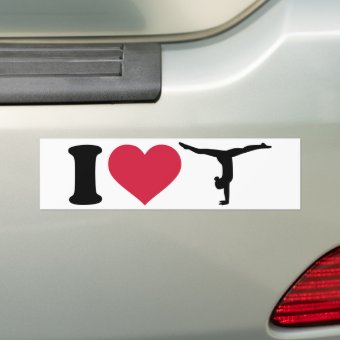 I love Gymnastics Bumper Sticker | Zazzle