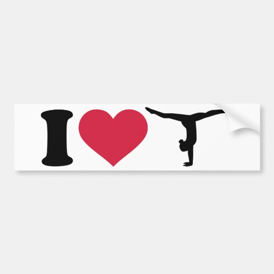 I love Gymnastics Bumper Sticker | Zazzle.com
