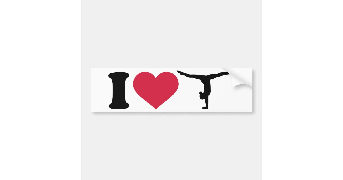 I love Gymnastics Bumper Sticker | Zazzle