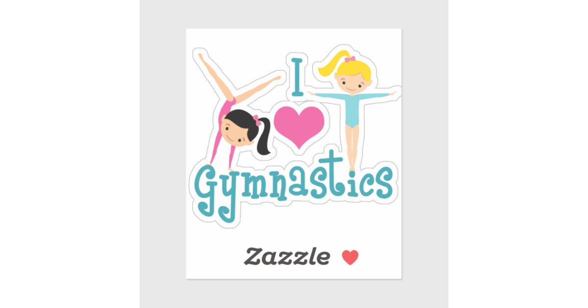 I Love Gymnastics Sticker | Zazzle