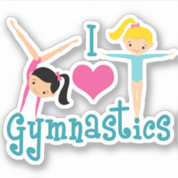 I Love Gymnastics Sticker | Zazzle
