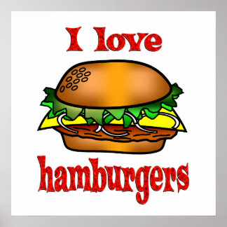 I Love Hamburger Gifts - T-Shirts, Art, Posters & Other Gift Ideas | Zazzle