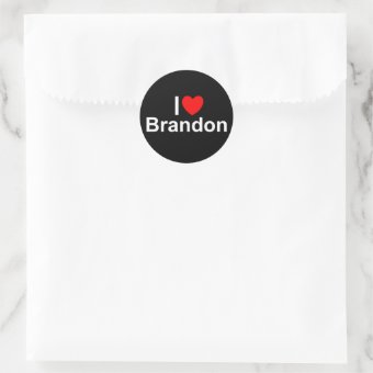 I Love (Heart) Brandon Classic Round Sticker | Zazzle