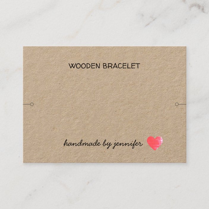 I love Heart Handmade By Name Bracelet Holder Cute Business Card ...