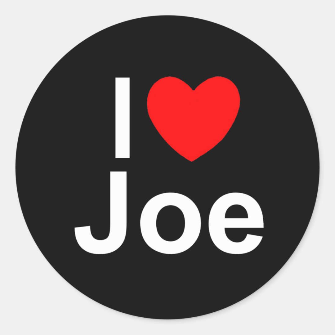 I Love (Heart) Joe Classic Round Sticker | Zazzle