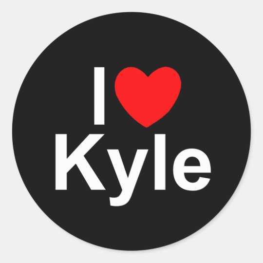 I Love (Heart) Kyle Classic Round Sticker | Zazzle.com