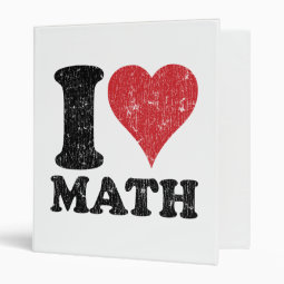 I Love (Heart) Math Customizable School Binder | Zazzle