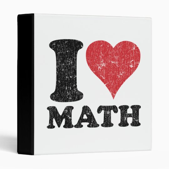 I Love (Heart) Math Customizable School Binder | Zazzle.com