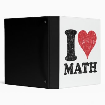 I Love (Heart) Math Customizable School Binder | Zazzle