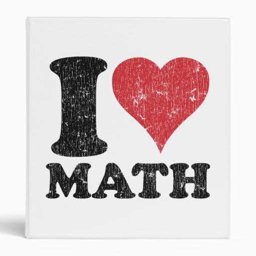 I Love (Heart) Math Customizable School Binder | Zazzle
