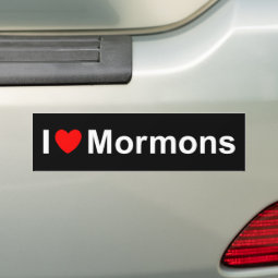 I Love (Heart) Mormons Bumper Sticker | Zazzle