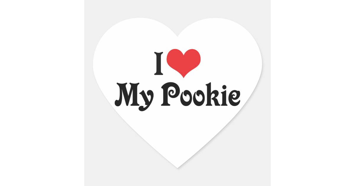 I Love Heart My Pookie Heart Sticker | Zazzle