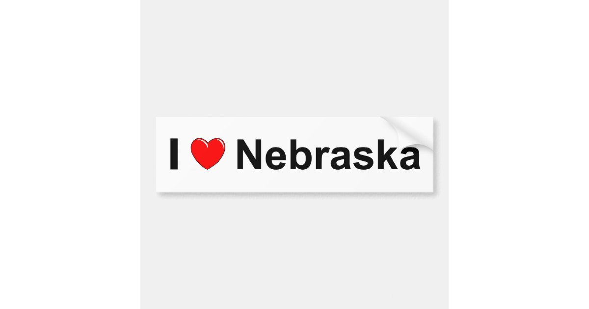 I Love (Heart) Nebraska Bumper Sticker | Zazzle