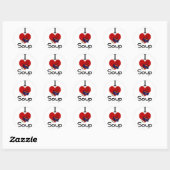 I love -heart soup classic round sticker | Zazzle