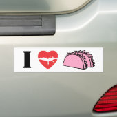 I Love Heart To Eat Pink Tacos Lips Bumper Sticker | Zazzle