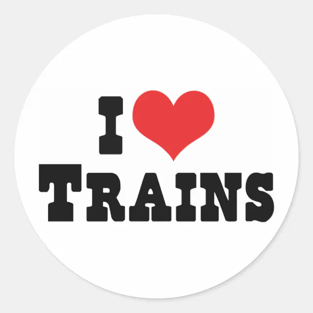 I Love Heart Trains - Model Train Lover Classic Round Sticker | Zazzle