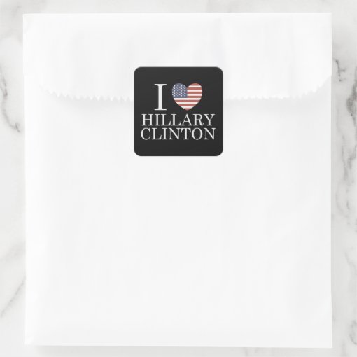 I Love Hillary Clinton Square Sticker | Zazzle