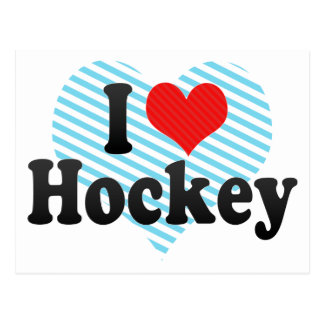 I Love Hockey Postcards | Zazzle