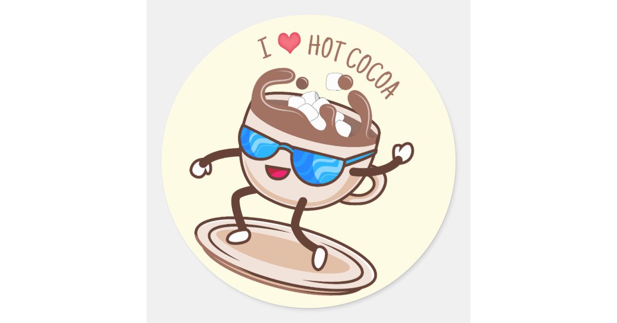 I Love Hot Cocoa Classic Round Sticker | Zazzle