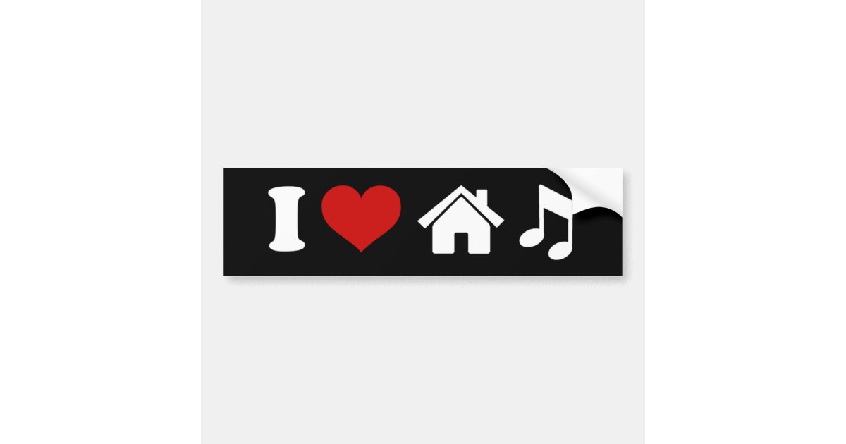 I Love House Music Sticker | Zazzle