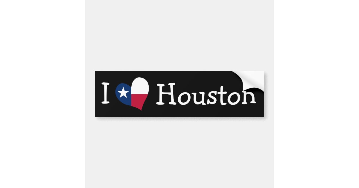 I Love Houston Bumper Sticker | Zazzle