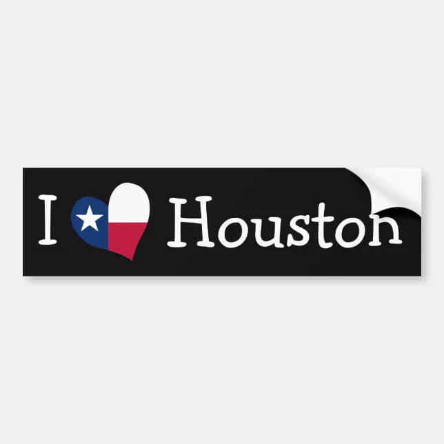 I Love Houston Bumper Sticker | Zazzle