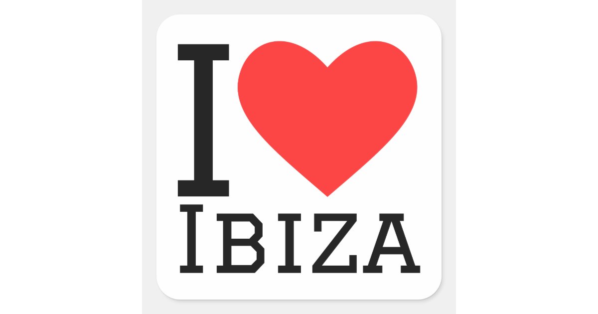 I love ibiza square sticker | Zazzle