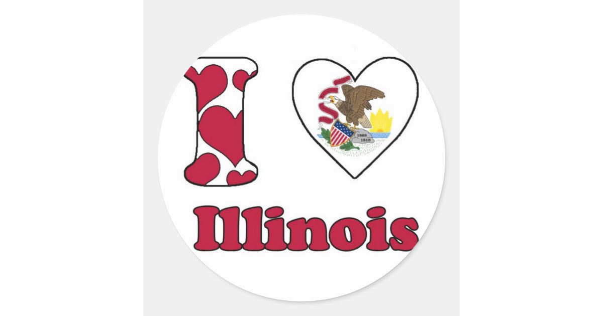 I love Illinois Classic Round Sticker | Zazzle