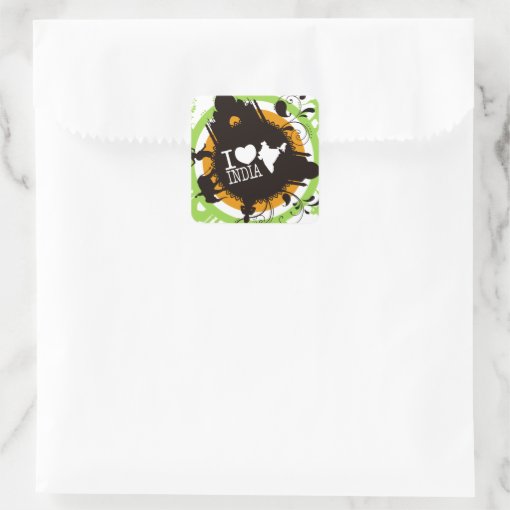 I love india square sticker | Zazzle