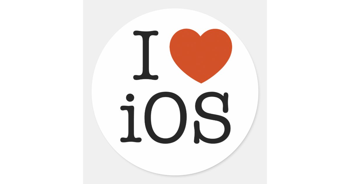 I love iOS - sticker | Zazzle