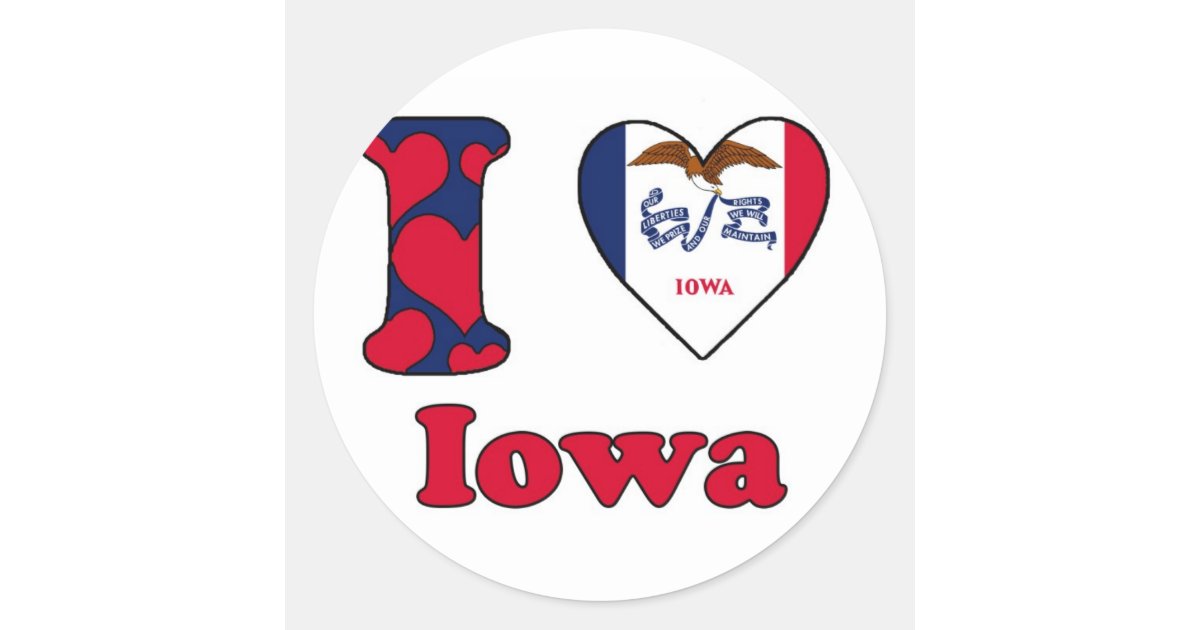 I love Iowa Classic Round Sticker | Zazzle